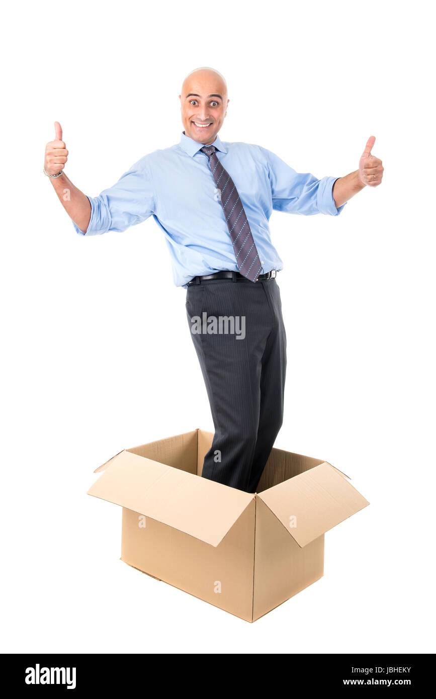 Man inside a box Cut Out Stock Images & Pictures - Alamy