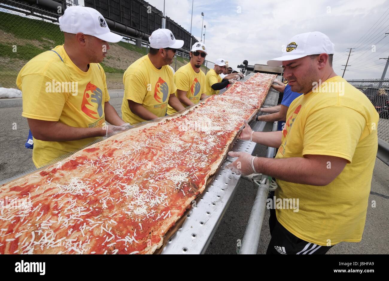 Los Angeles, California, USA. 10th June, 2017. Volunteer works on a ...