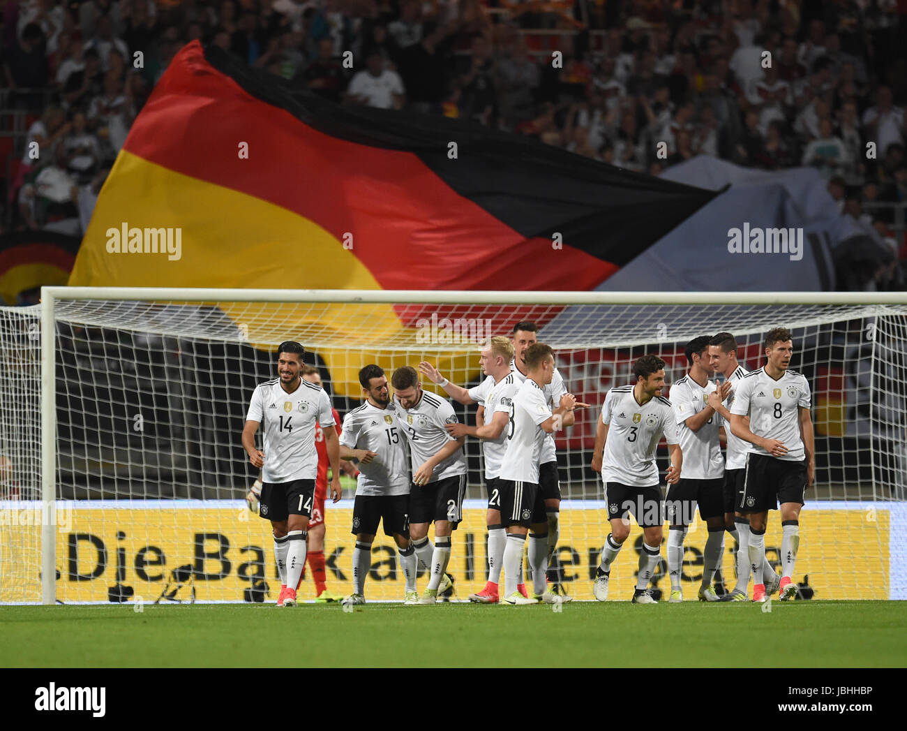 Nuremberg, Germany. 10th June, 2017. Germany's Shkodran Mustafi (4-L ...