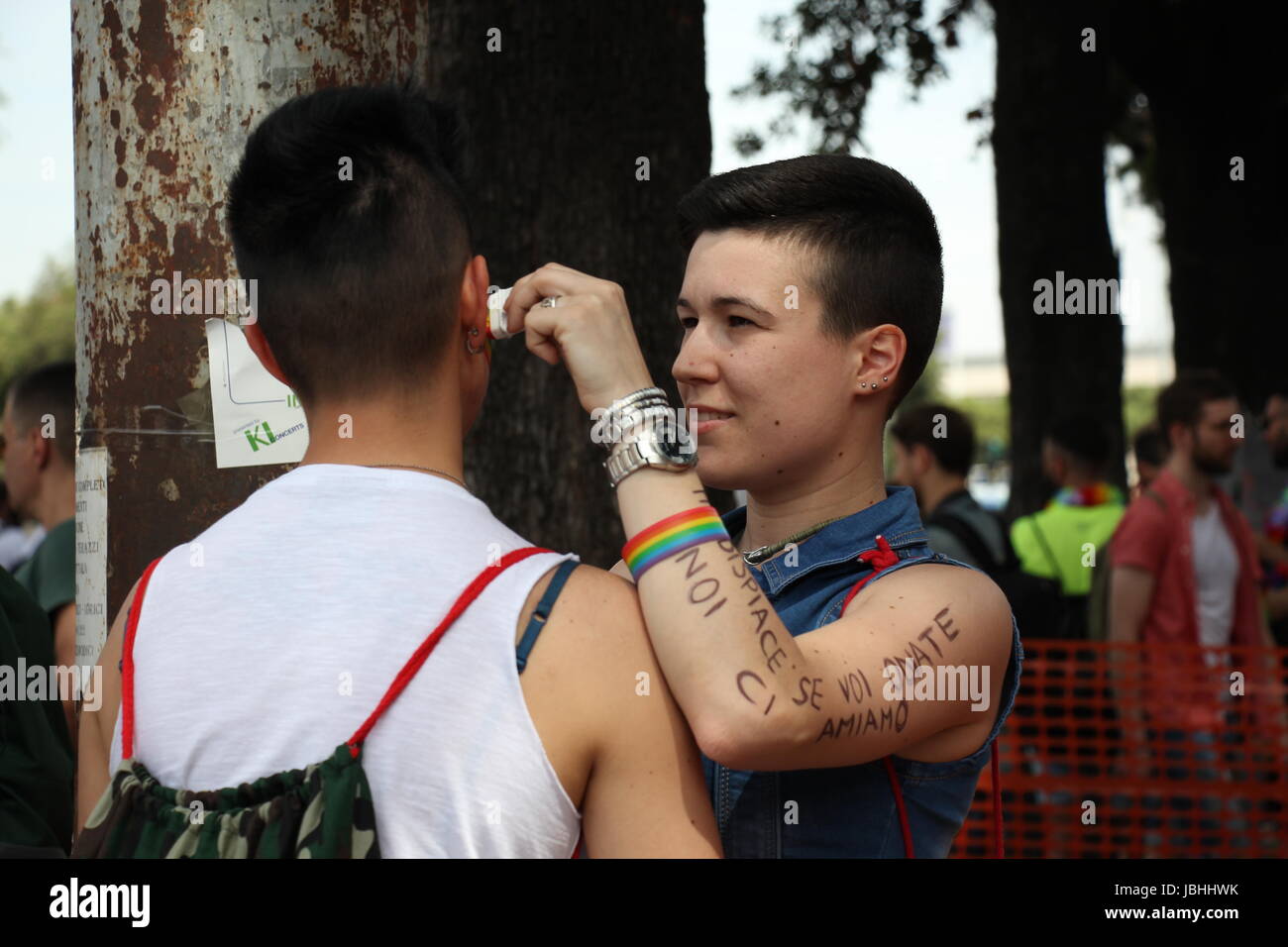Rome, Italy. 10th June, 2017. People celebrate Gay Pride in Rome Italy ...
