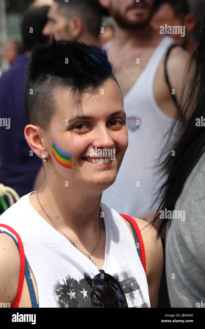 Rome, Italy. 10th June, 2017. People celebrate Gay Pride in Rome Italy ...