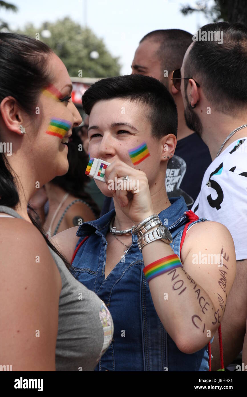 Rome, Italy. 10th June, 2017. People celebrate Gay Pride in Rome Italy ...