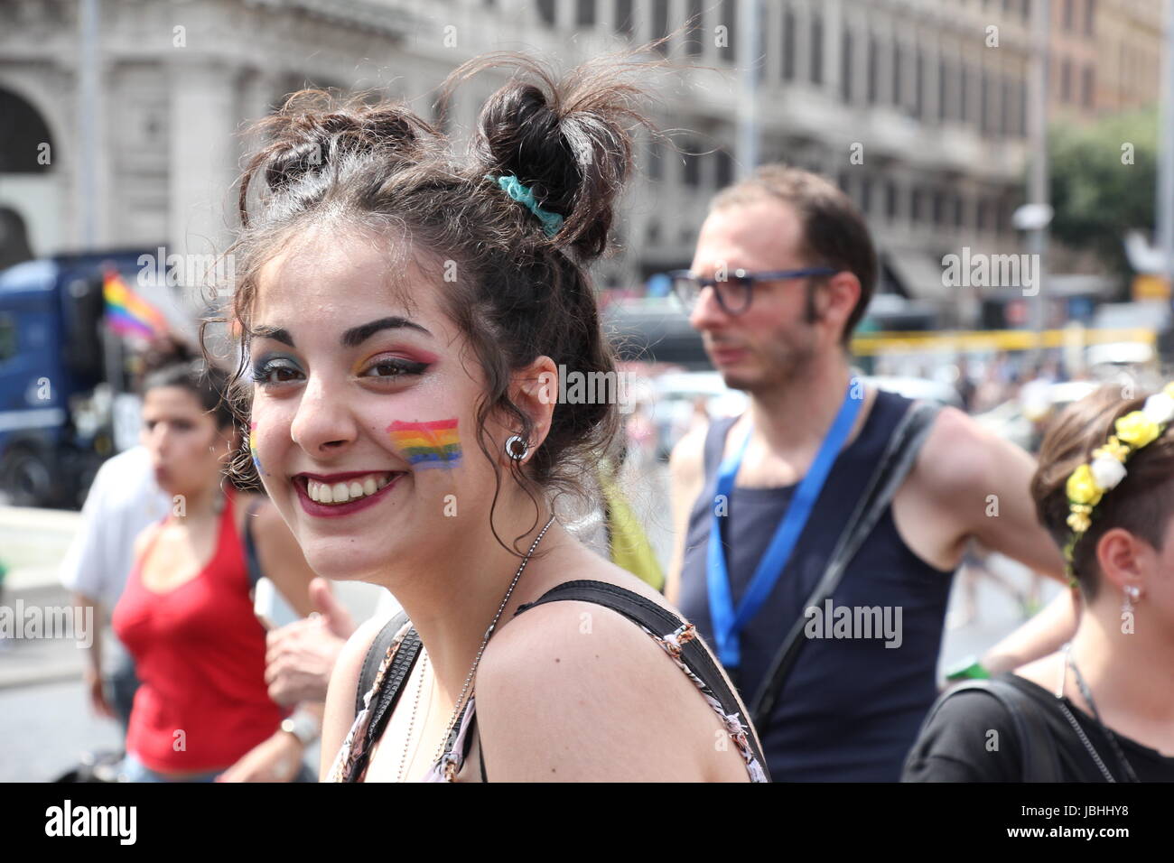 Rome, Italy. 10th June, 2017. People celebrate Gay Pride in Rome Italy ...