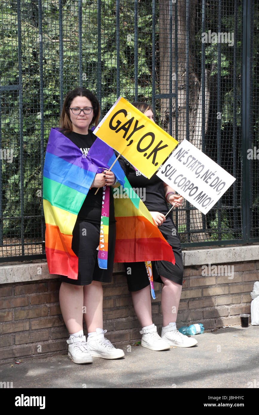 Rome, Italy. 10th June, 2017. People celebrate Gay Pride in Rome Italy ...
