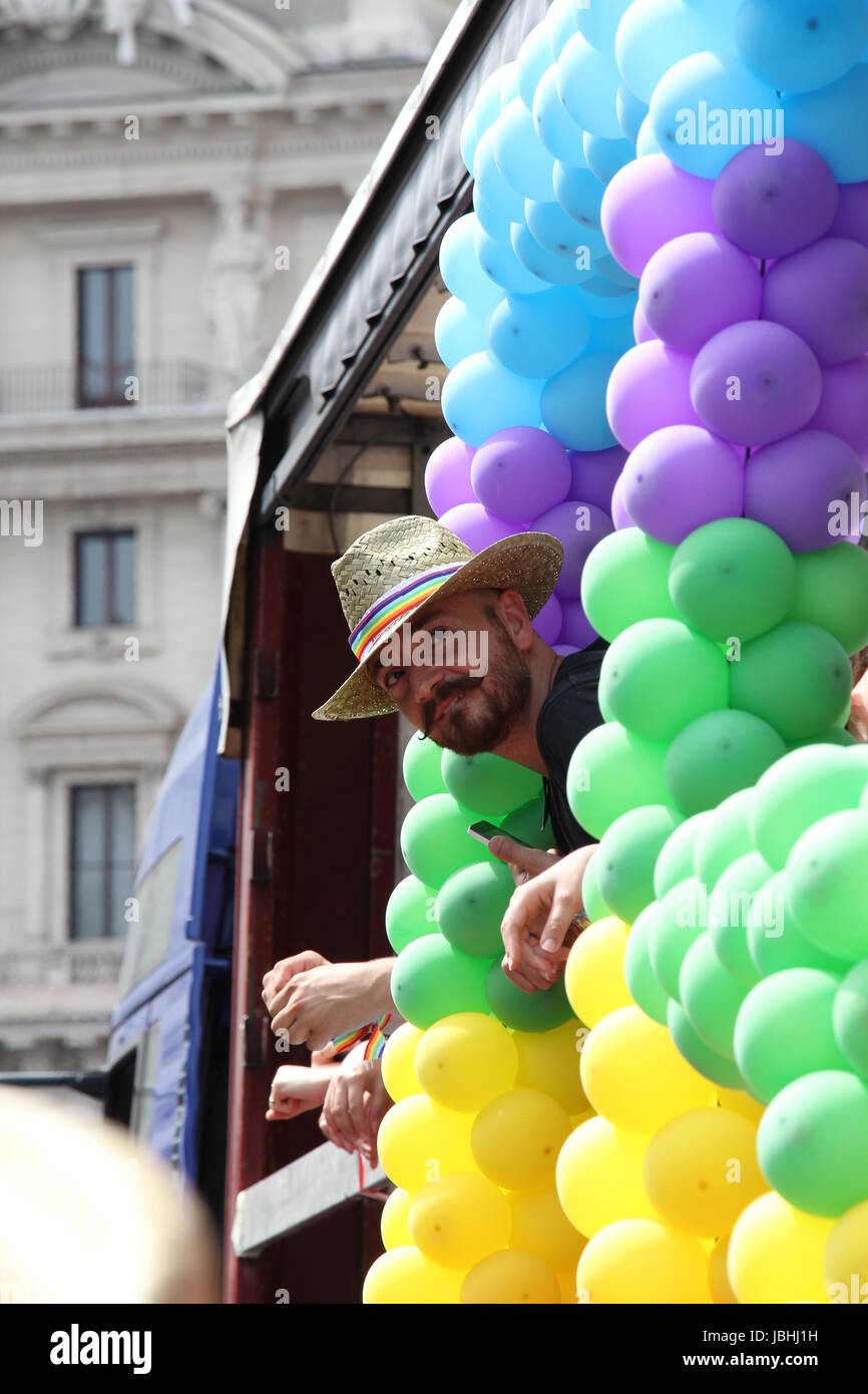 Rome, Italy. 10th June, 2017. People celebrate Gay Pride in Rome Italy ...