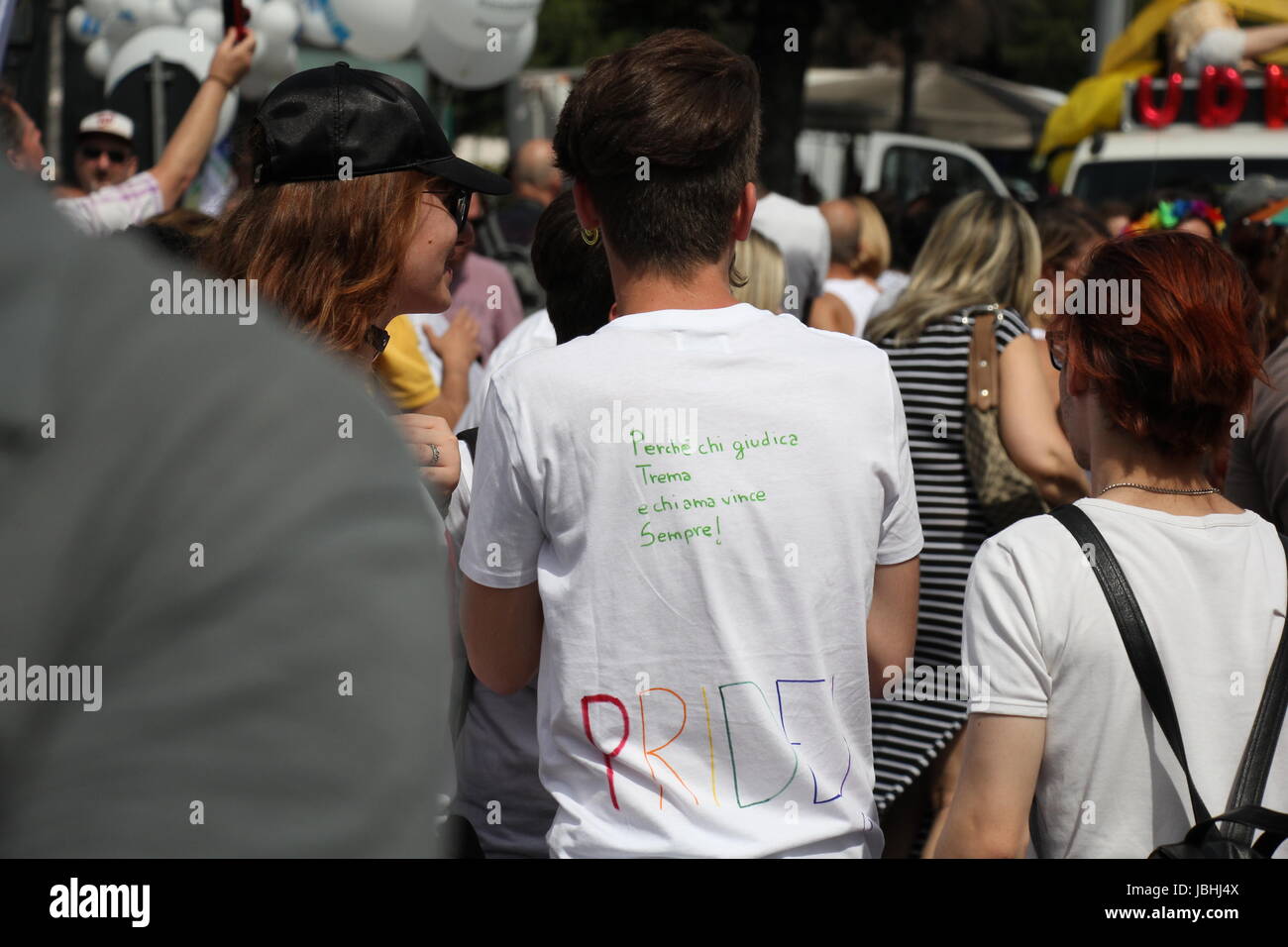 Rome, Italy. 10th June, 2017. People celebrate Gay Pride in Rome Italy ...