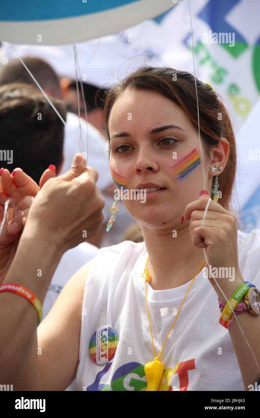 Rome, Italy. 10th June, 2017. People celebrate Gay Pride in Rome Italy ...