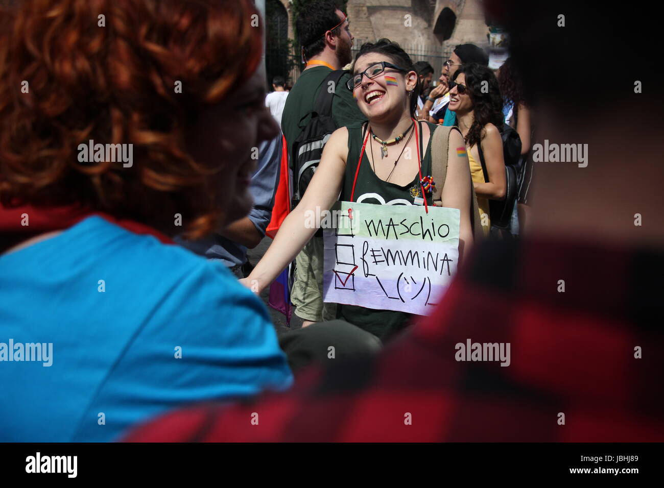 Rome, Italy. 10th June, 2017. People celebrate Gay Pride in Rome Italy ...