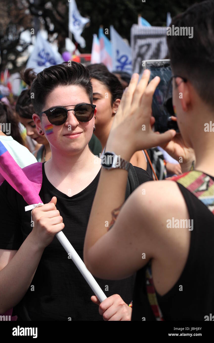 Rome, Italy. 10th June, 2017. People celebrate Gay Pride in Rome Italy ...