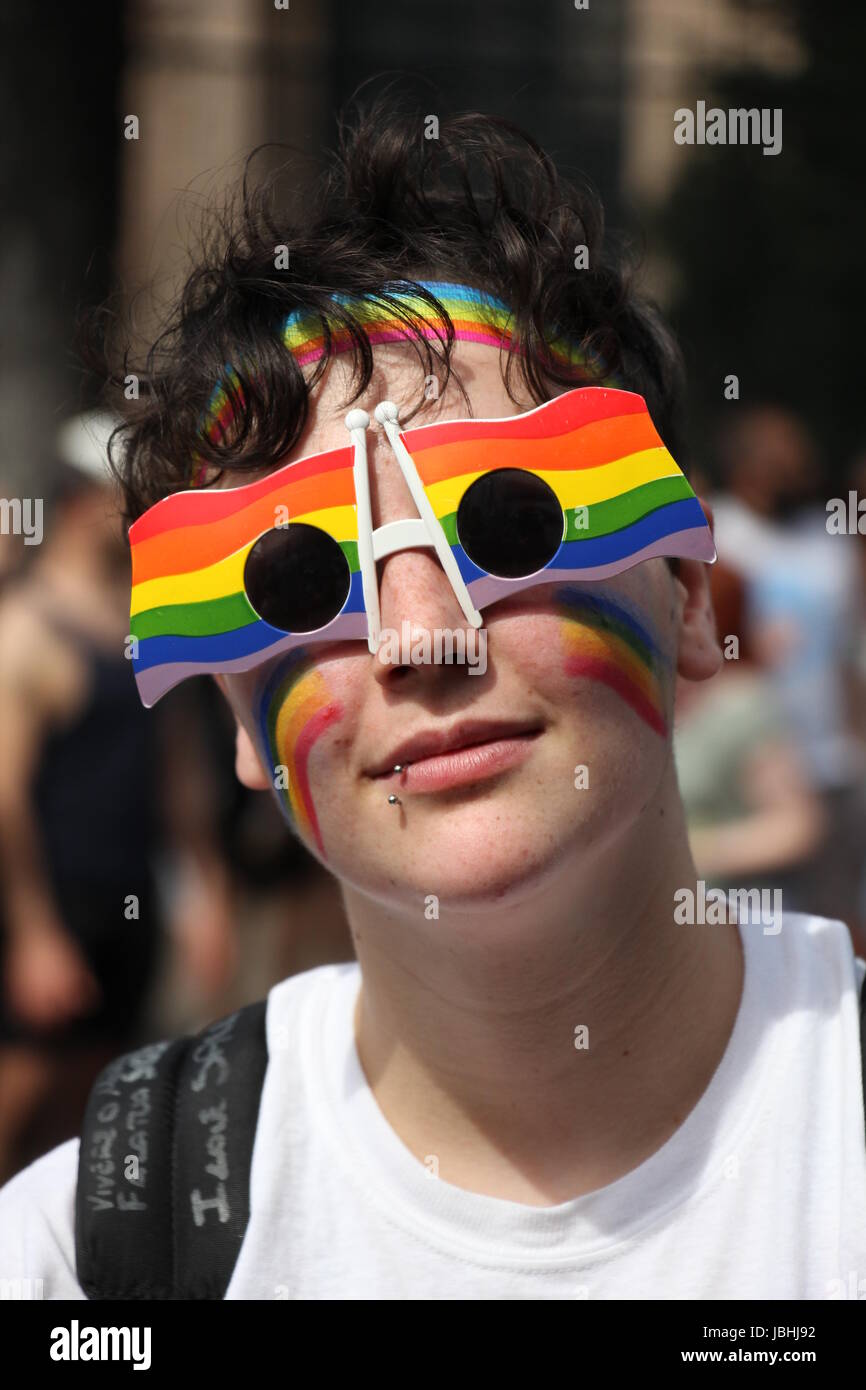 Rome, Italy. 10th June, 2017. People celebrate Gay Pride in Rome Italy ...