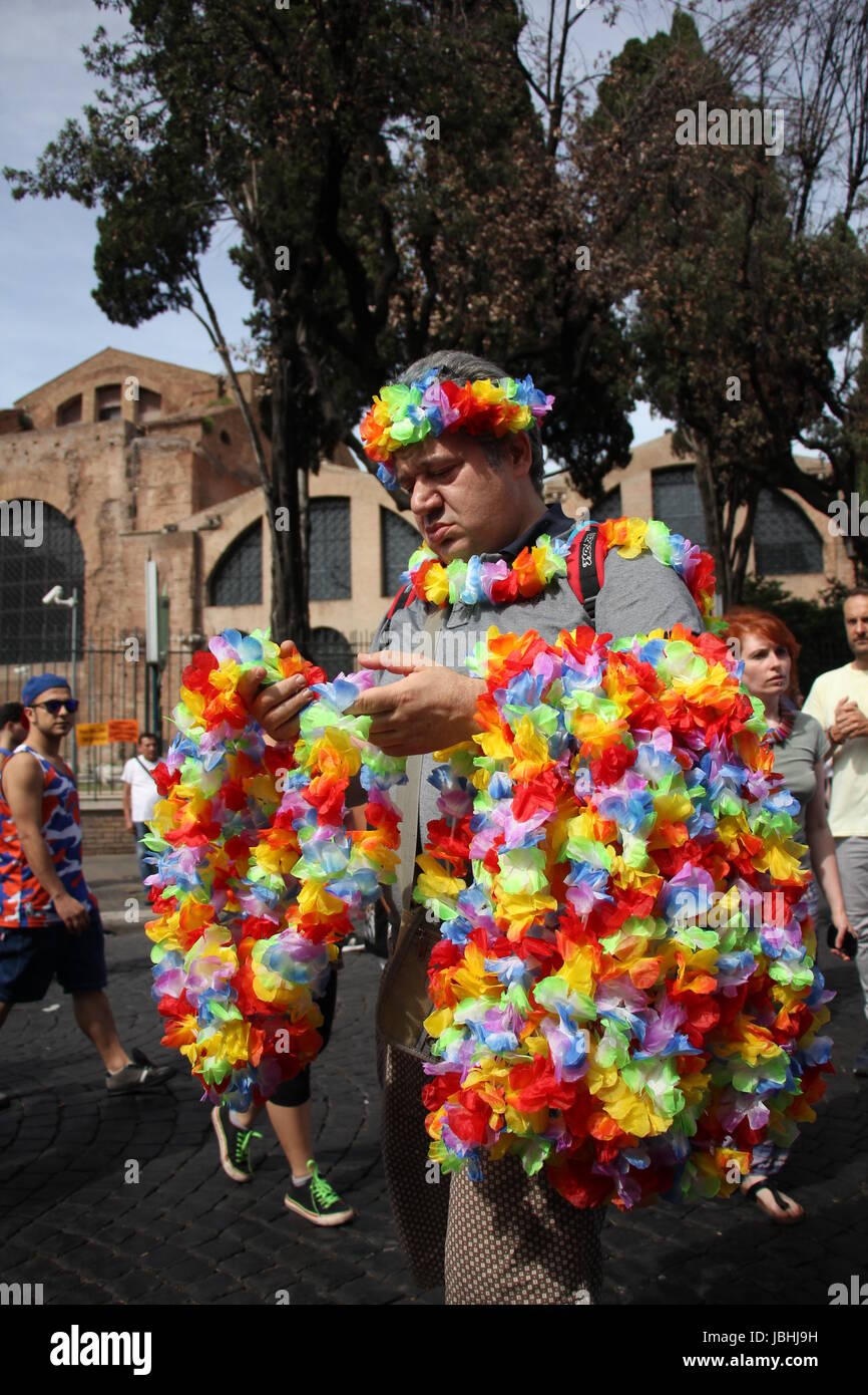 Rome, Italy. 10th June, 2017. People celebrate Gay Pride in Rome Italy ...