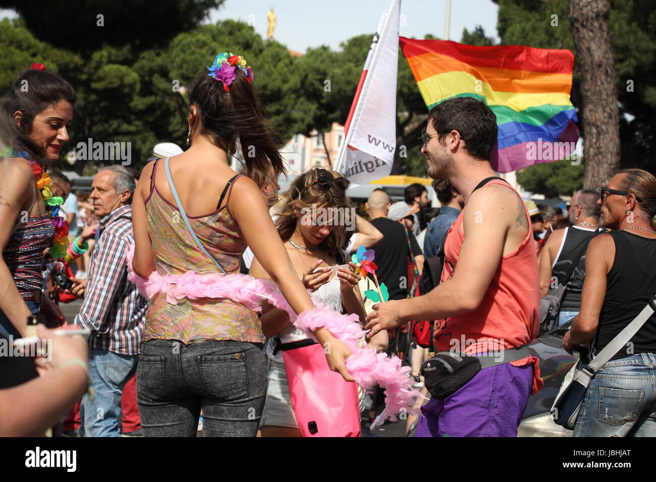 Rome, Italy. 10th June, 2017. People celebrate Gay Pride in Rome Italy ...