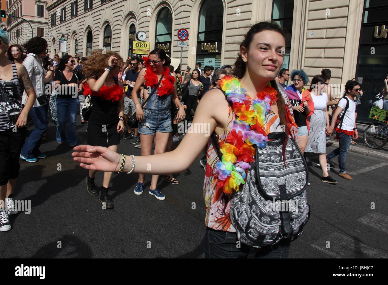 Rome, Italy. 10th June, 2017. People celebrate Gay Pride in Rome Italy ...