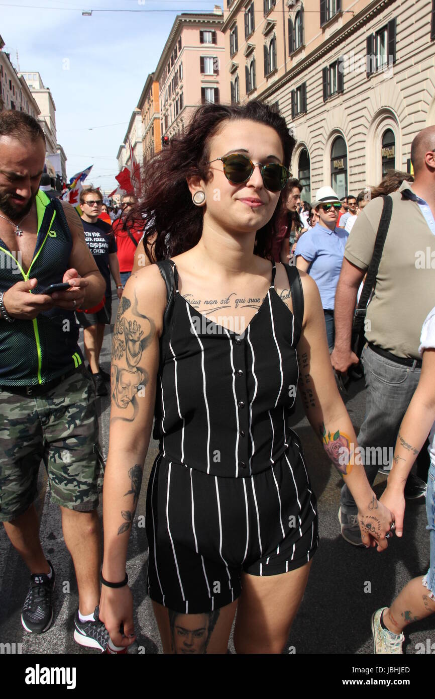 Rome, Italy. 10th June, 2017. People celebrate Gay Pride in Rome Italy ...