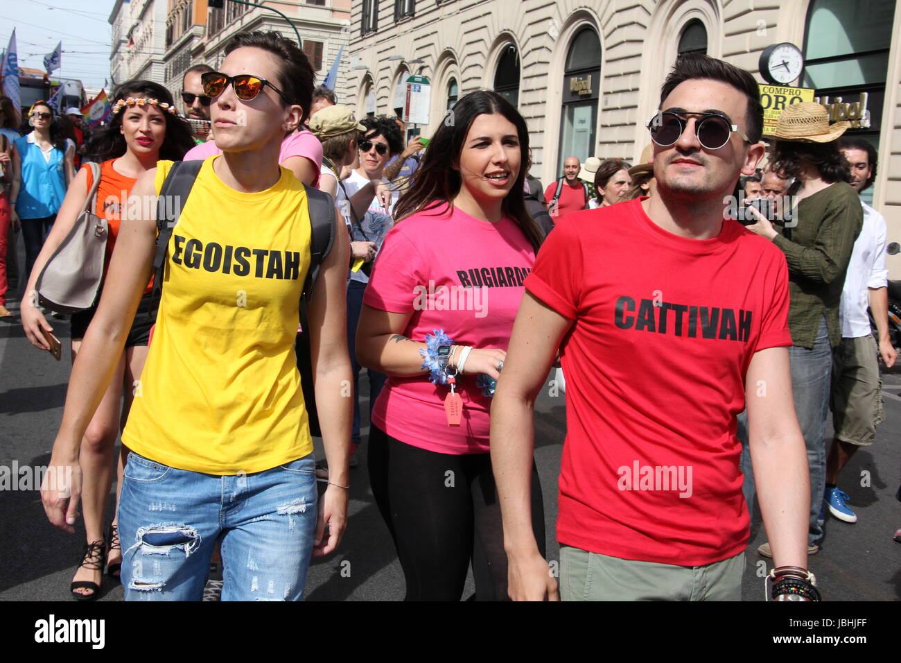 Rome, Italy. 10th June, 2017. People celebrate Gay Pride in Rome Italy ...