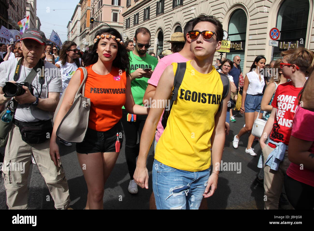 Rome, Italy. 10th June, 2017. People celebrate Gay Pride in Rome Italy ...
