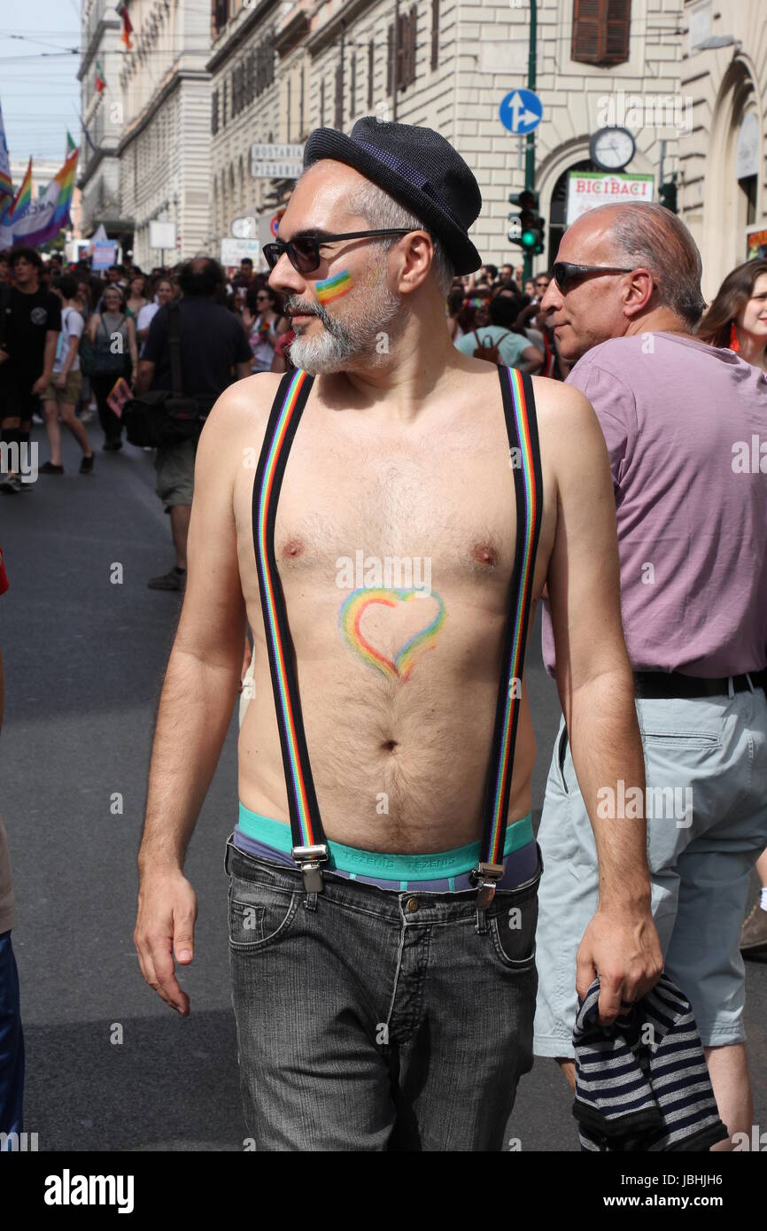 Rome, Italy. 10th June, 2017. People celebrate Gay Pride in Rome Italy ...