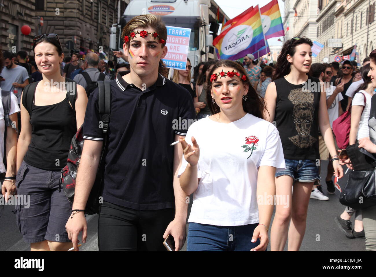 Rome, Italy. 10th June, 2017. People celebrate Gay Pride in Rome Italy ...