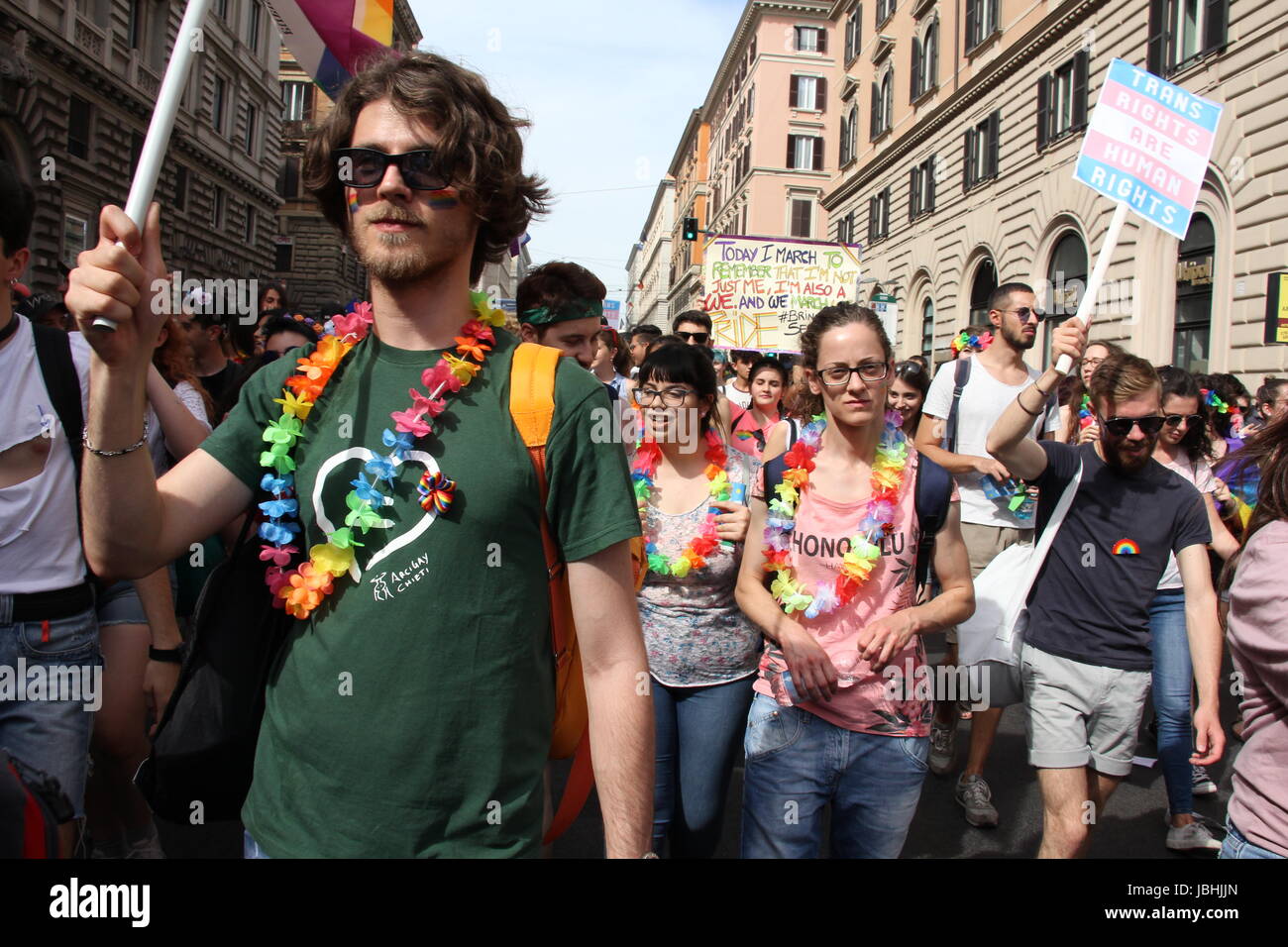 Rome, Italy. 10th June, 2017. People celebrate Gay Pride in Rome Italy ...