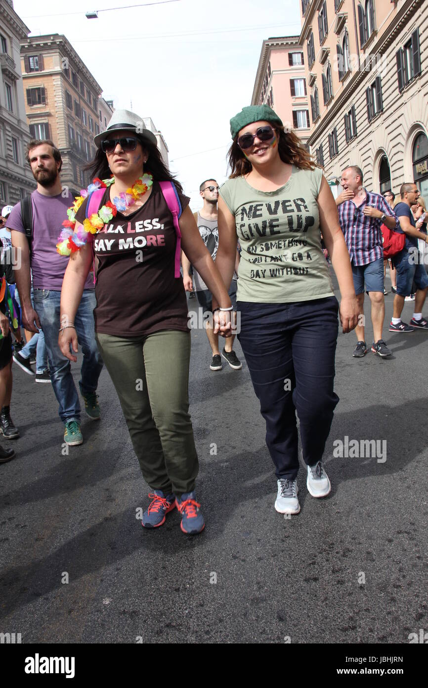 Rome, Italy. 10th June, 2017. People celebrate Gay Pride in Rome Italy ...