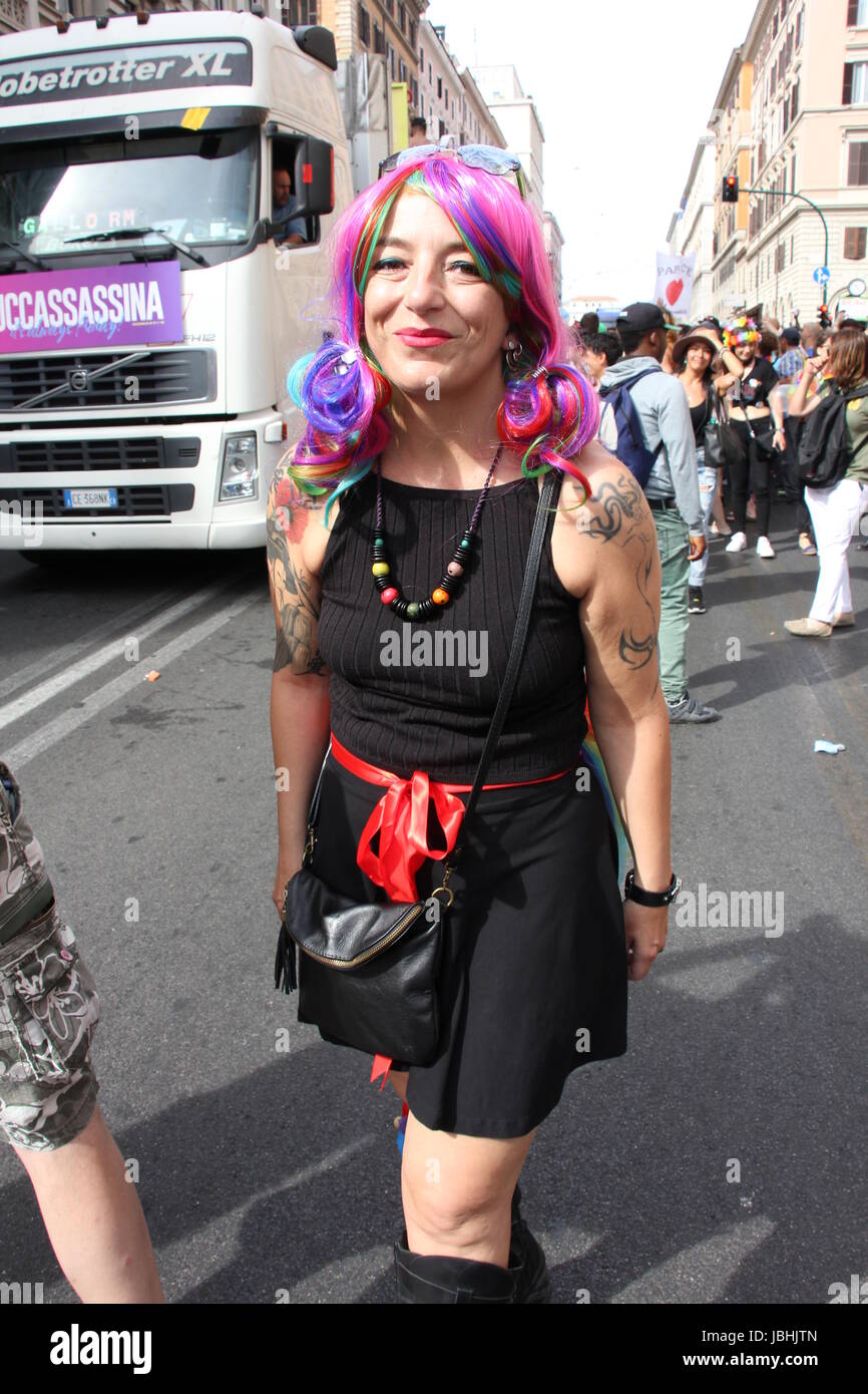 Rome, Italy. 10th June, 2017. People celebrate Gay Pride in Rome Italy ...