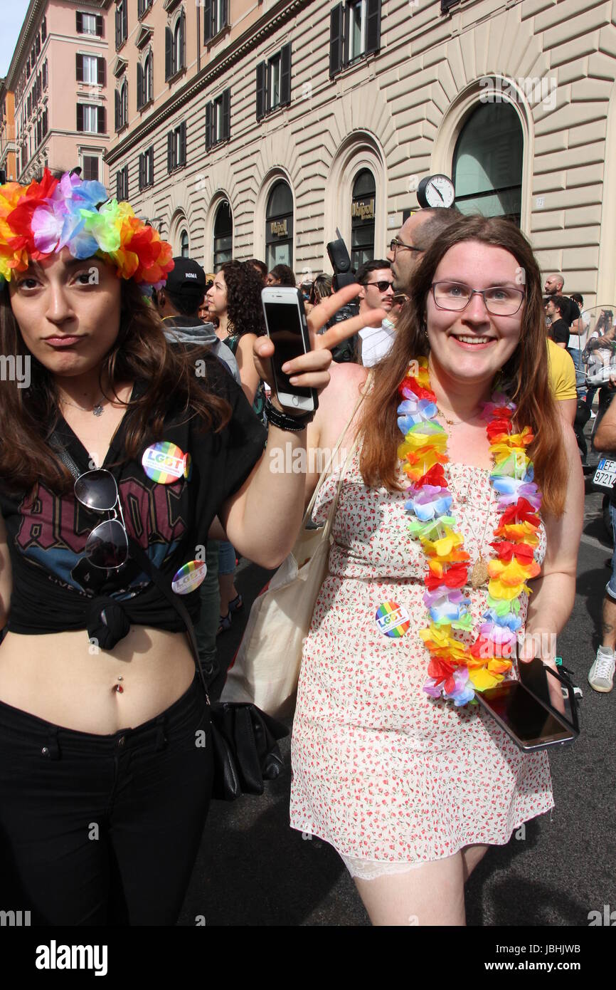 Rome, Italy. 10th June, 2017. People celebrate Gay Pride in Rome Italy ...