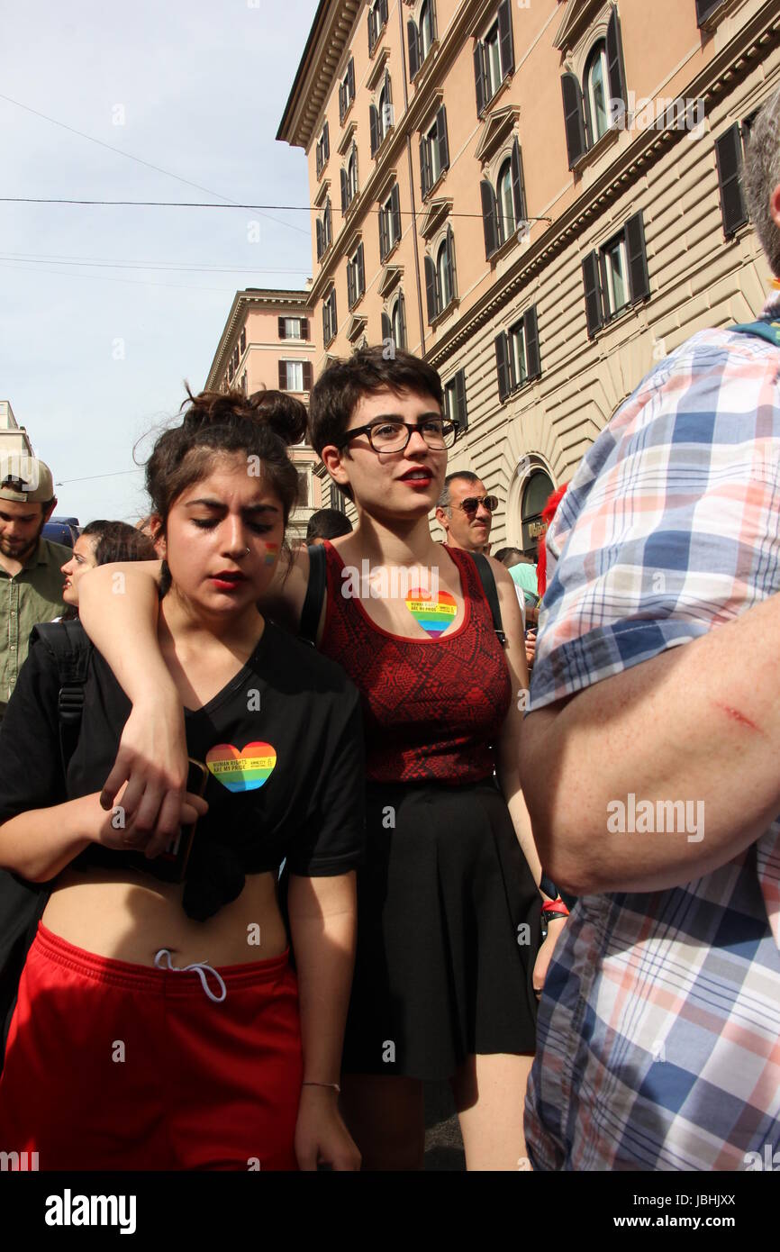 Rome, Italy. 10th June, 2017. People celebrate Gay Pride in Rome Italy ...