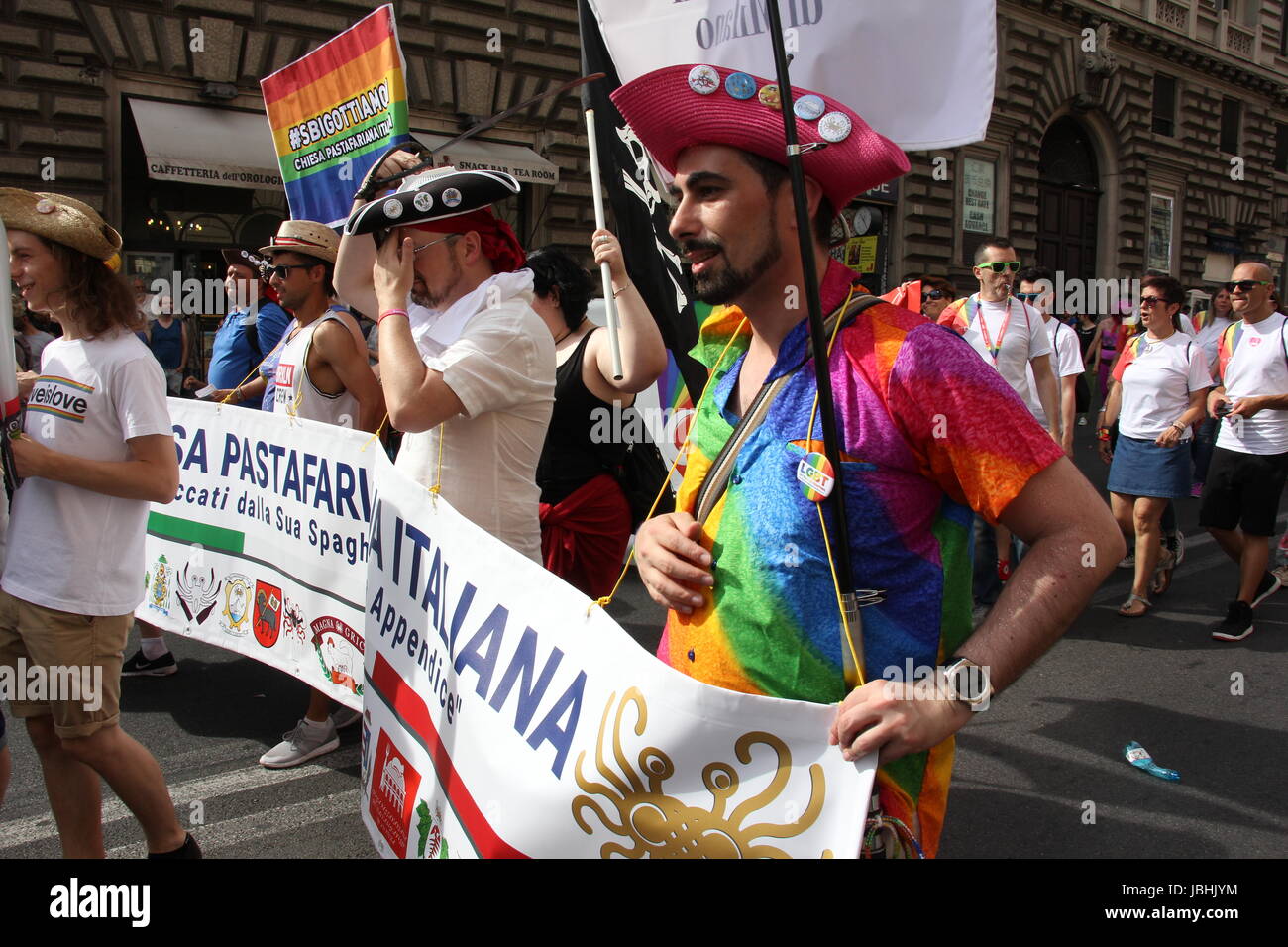 Rome, Italy. 10th June, 2017. People celebrate Gay Pride in Rome Italy ...