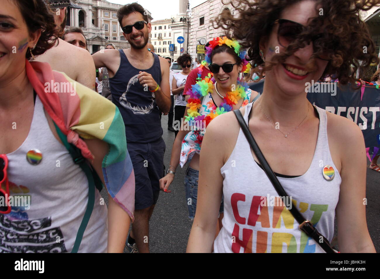 Rome, Italy. 10th June, 2017. People celebrate Gay Pride in Rome Italy ...