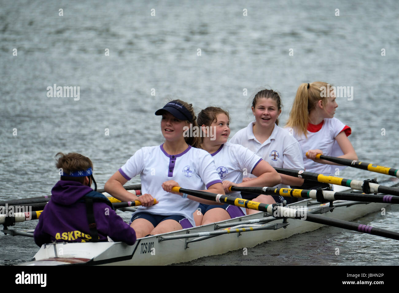 Durham, UK. 11th June, 2017. Durham Chorister School Rowing club make ...