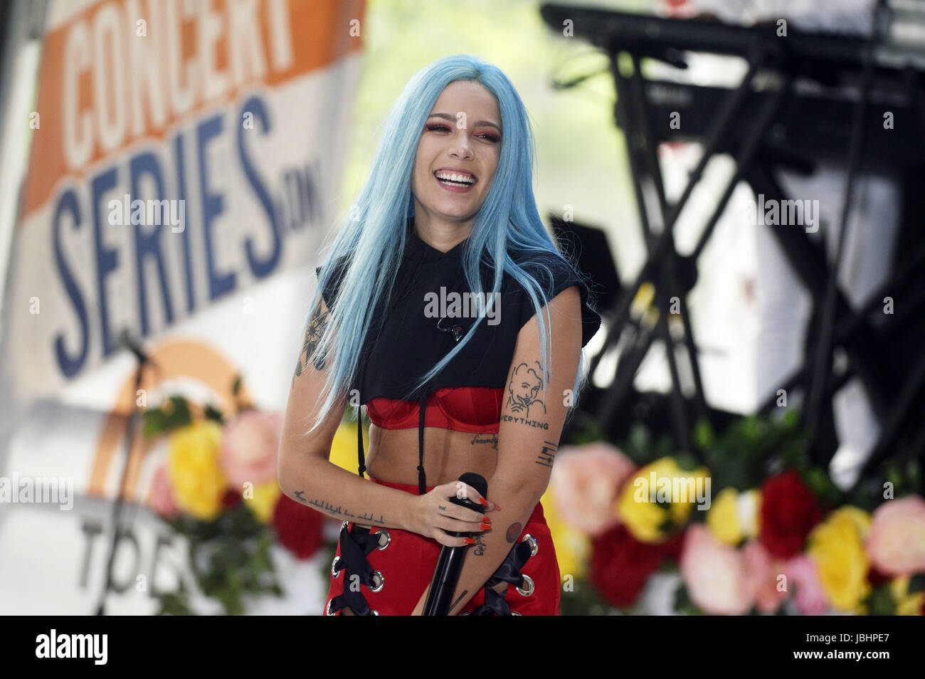 New York City. 9th June, 2017. Halsey performs on NBC's 'Today' Show at ...