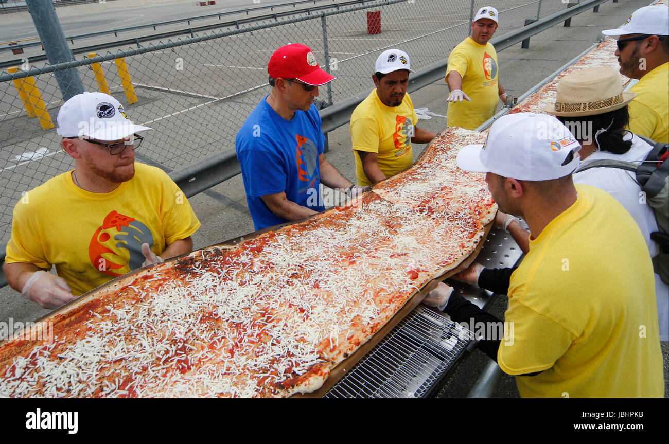 June 10, 2017. Fontana CA. The worlds longest pizza makes it into the ...