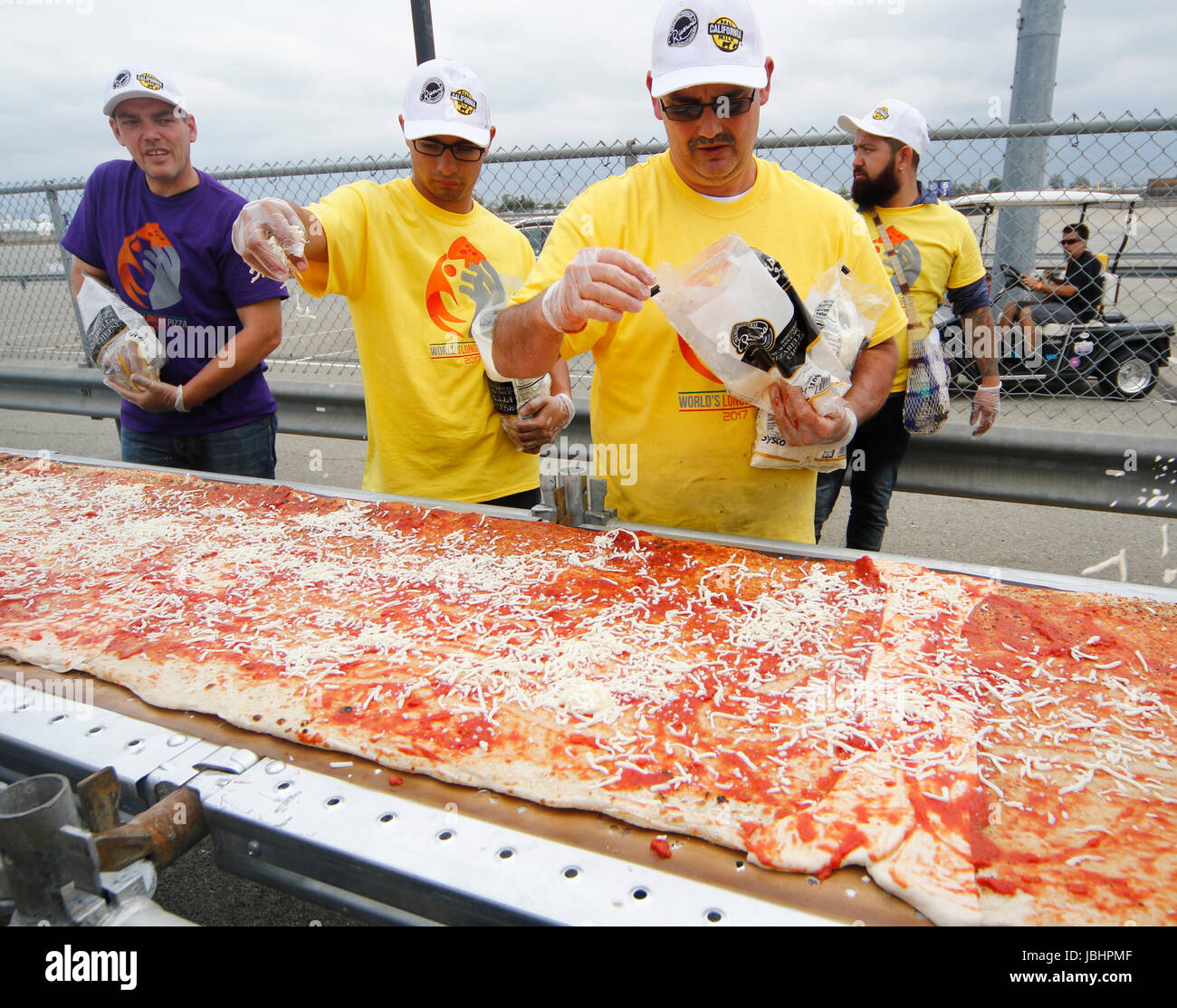 June 10, 2017. Fontana CA. The worlds longest pizza makes it into the ...