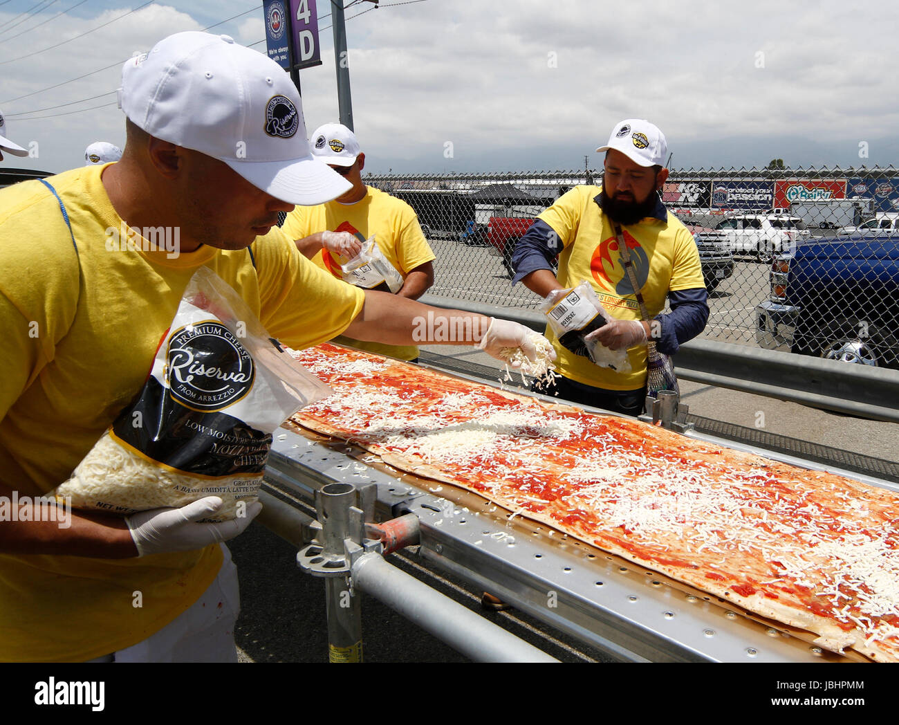 June 10, 2017. Fontana CA. The worlds longest pizza makes it into the ...