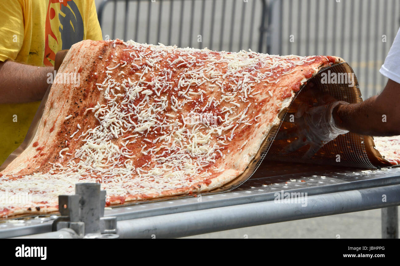 June 10, 2017. Fontana CA. The worlds longest pizza makes it into the ...