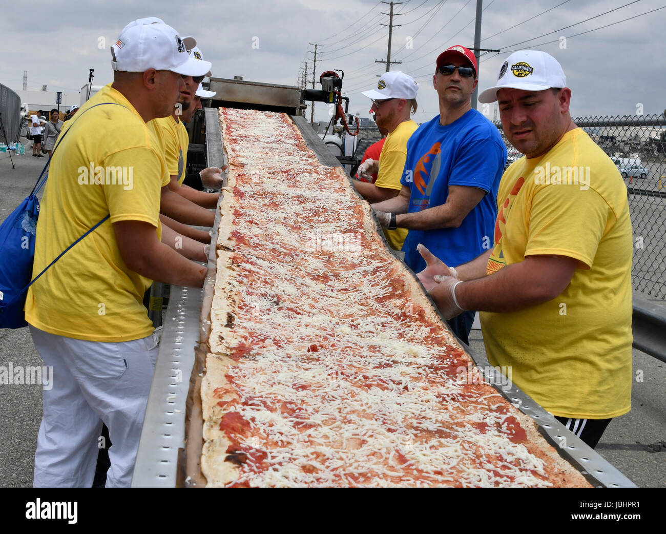 June 10, 2017. Fontana CA. The worlds longest pizza makes it into the ...