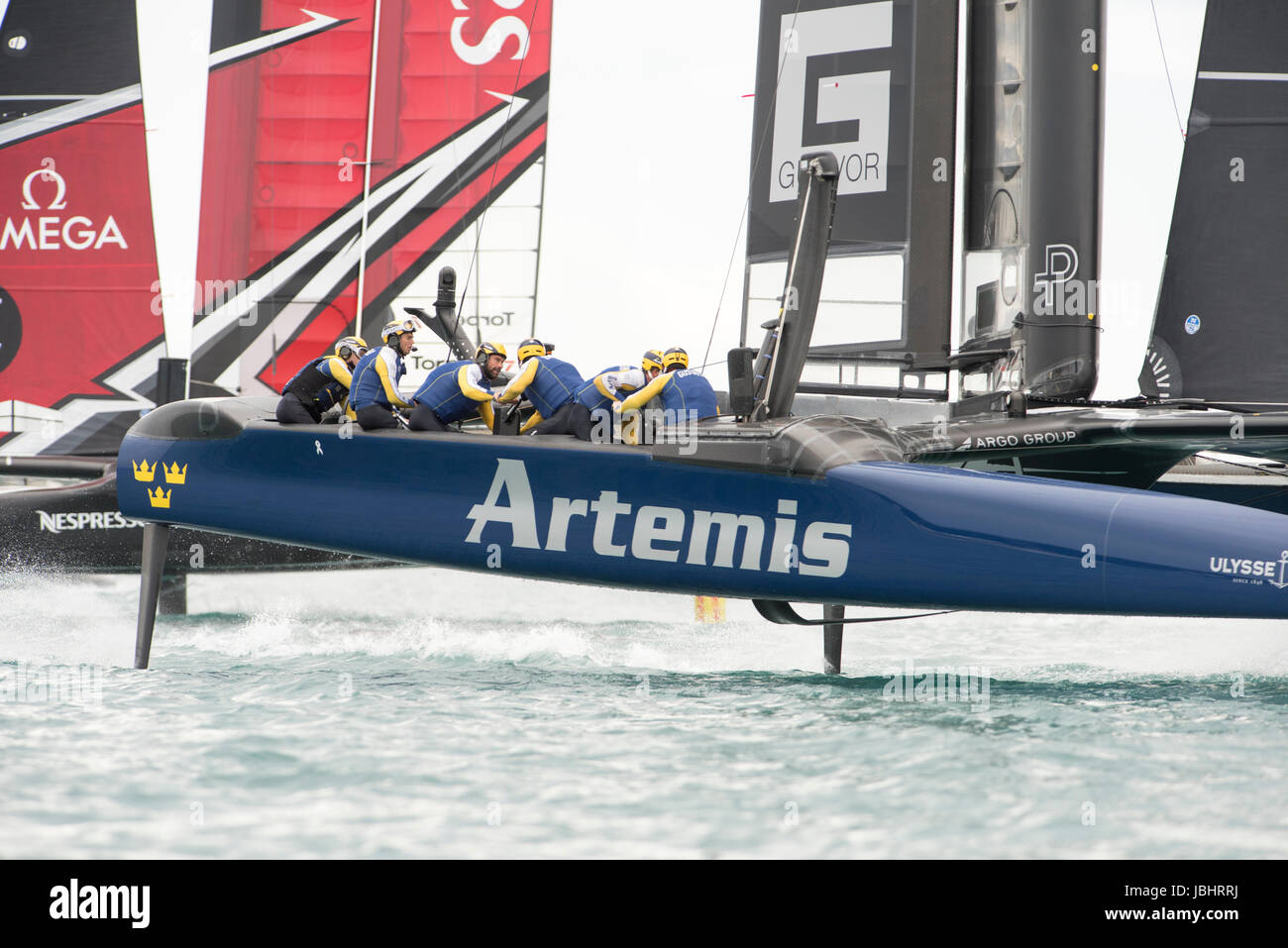 The Great Sound, Bermuda. 11th June, 2017. Emirates Team New Zealand ...