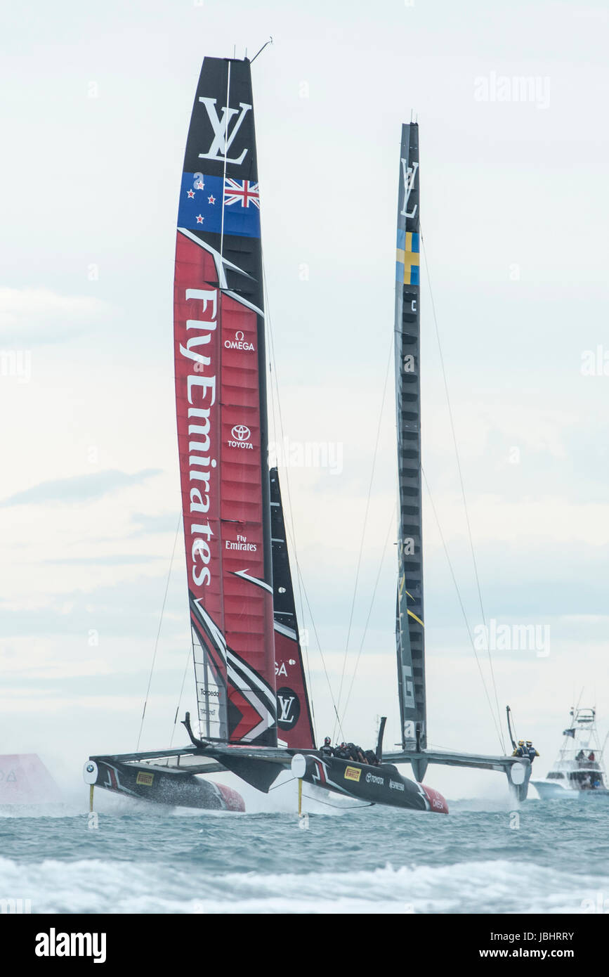 The Great Sound, Bermuda. 11th June, 2017. Emirates Team New Zealand ...