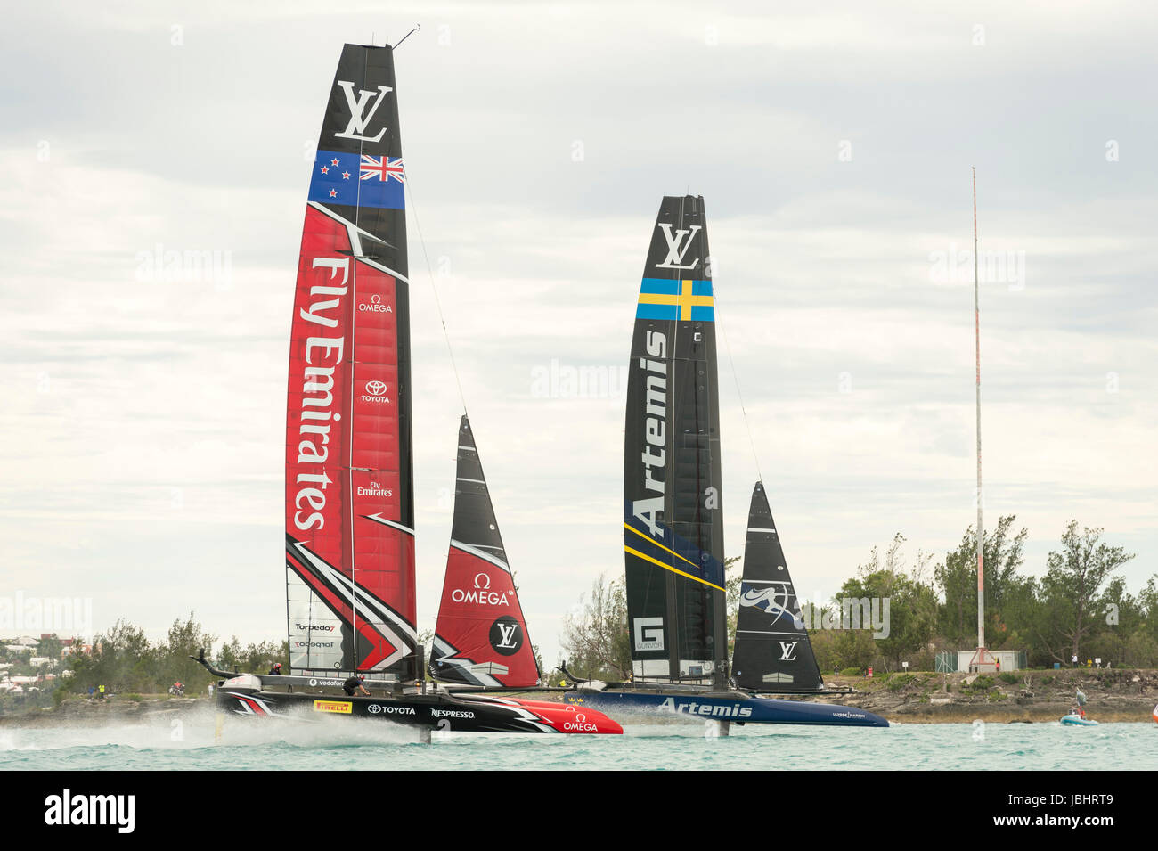 The Great Sound, Bermuda. 11th June, 2017. Emirates Team New Zealand ...