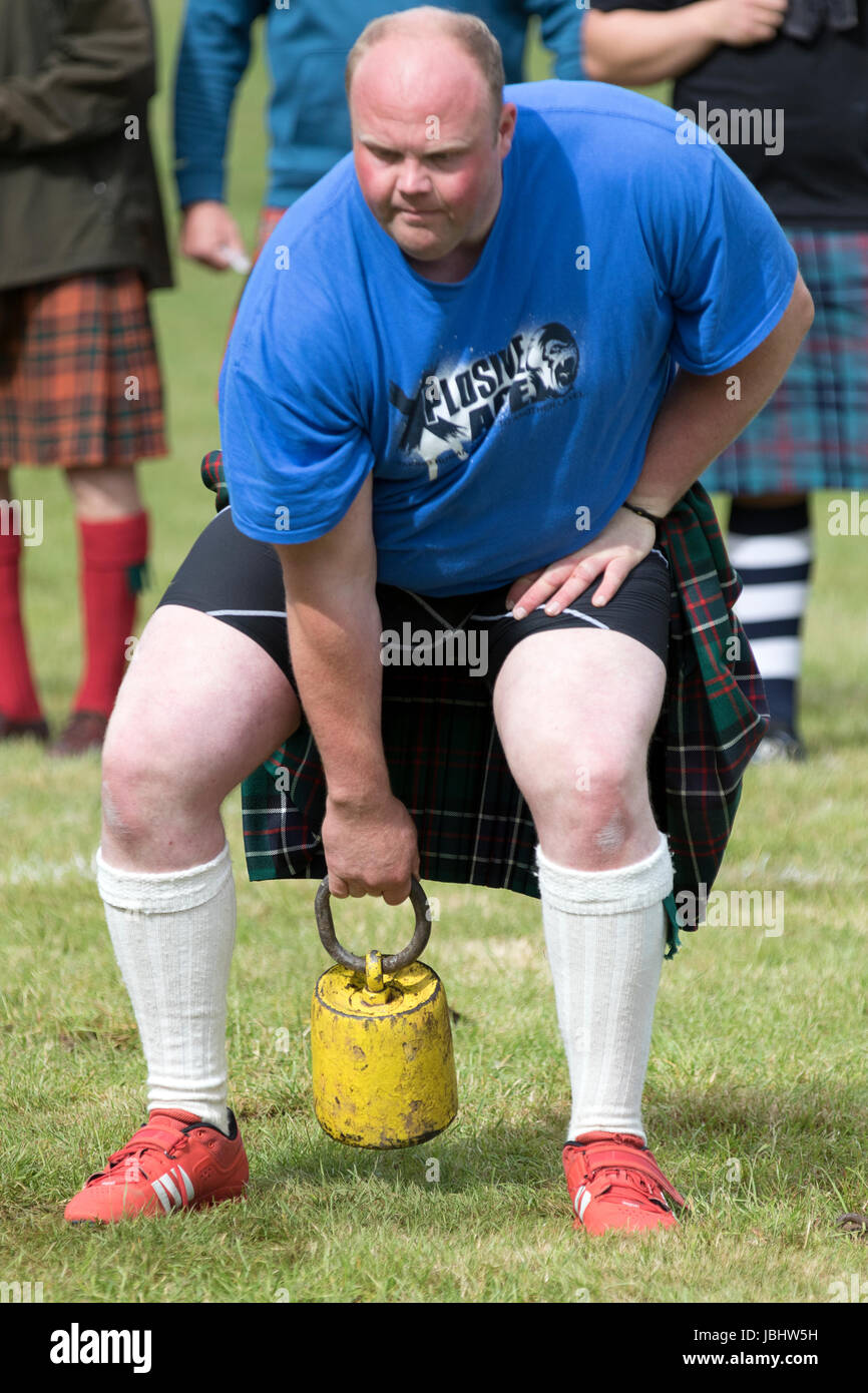 Glamis, Scotland - Jun 11, 2017: Craig Sinclair competing in the Weight ...