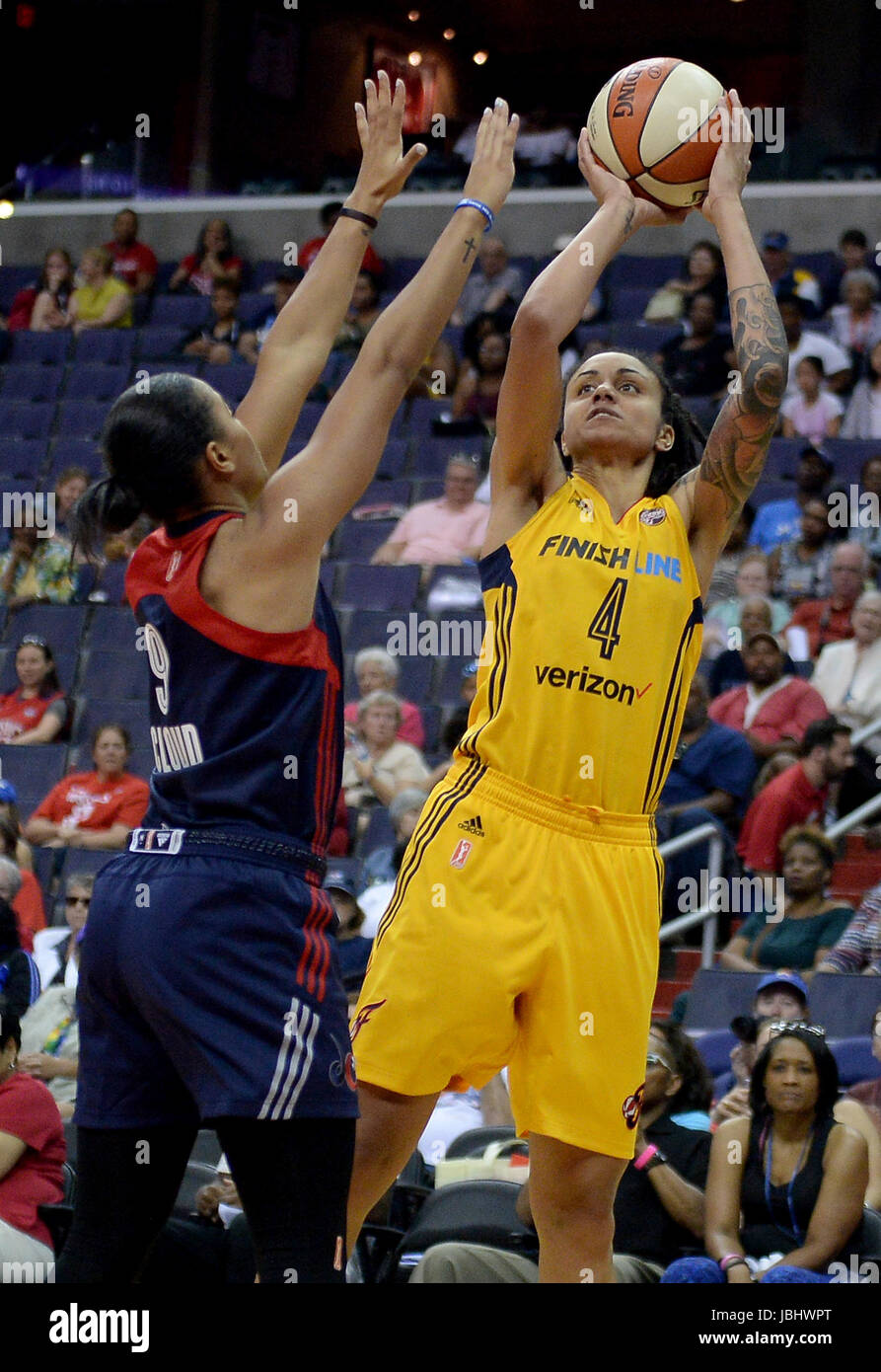 Washington, DC, USA. 11th June, 2017. 20170611 - Indiana Fever forward ...