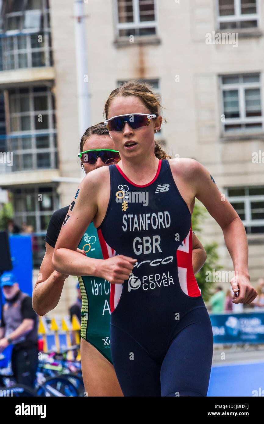 Non Stanford competing in the ITU Leeds World Triathlon in 2017 Stock ...