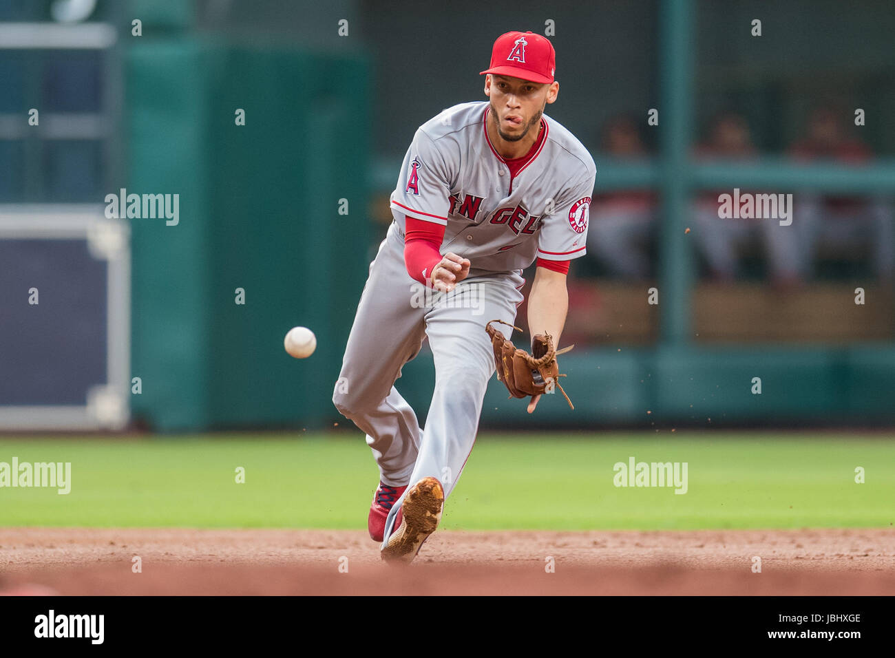 Houston, TX, USA. 9th June, 2017. Los Angeles Angels shortstop ...