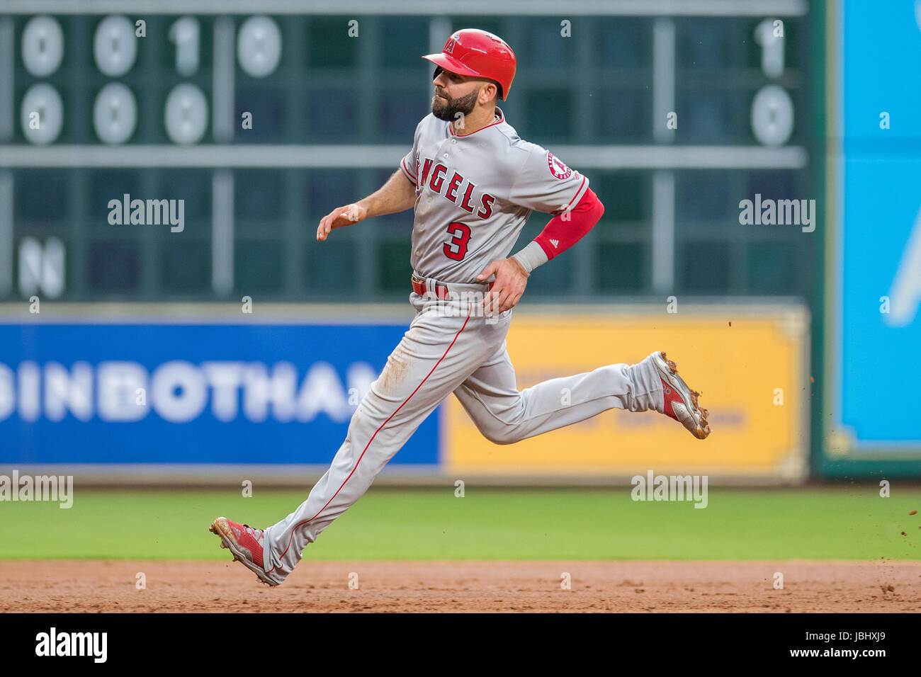 Houston, TX, USA. 9th June, 2017. Los Angeles Angels second baseman ...