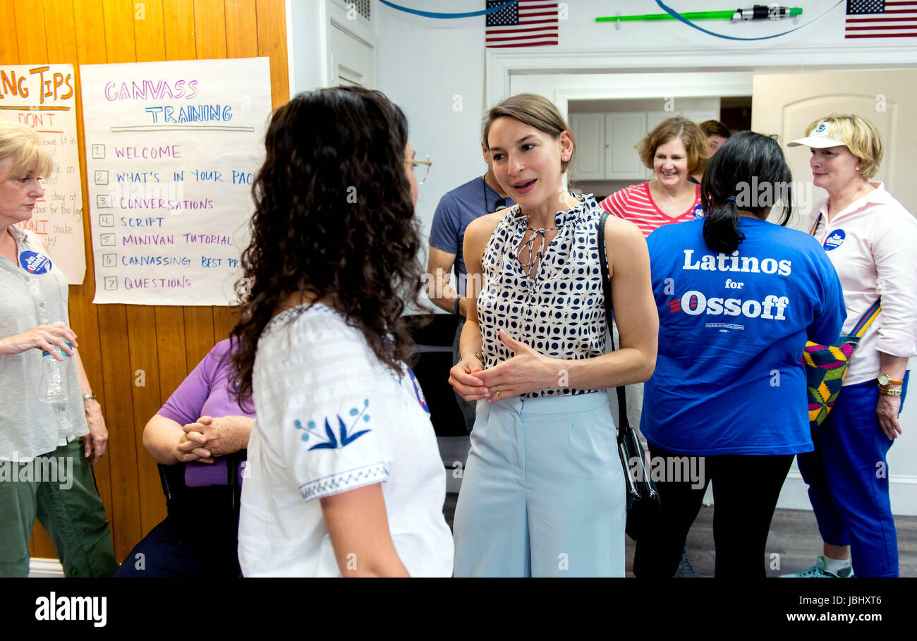 Chamblee, Georgia, USA. 11th June, 2017. ALISHA KRAMER, Jon Ossoff's ...