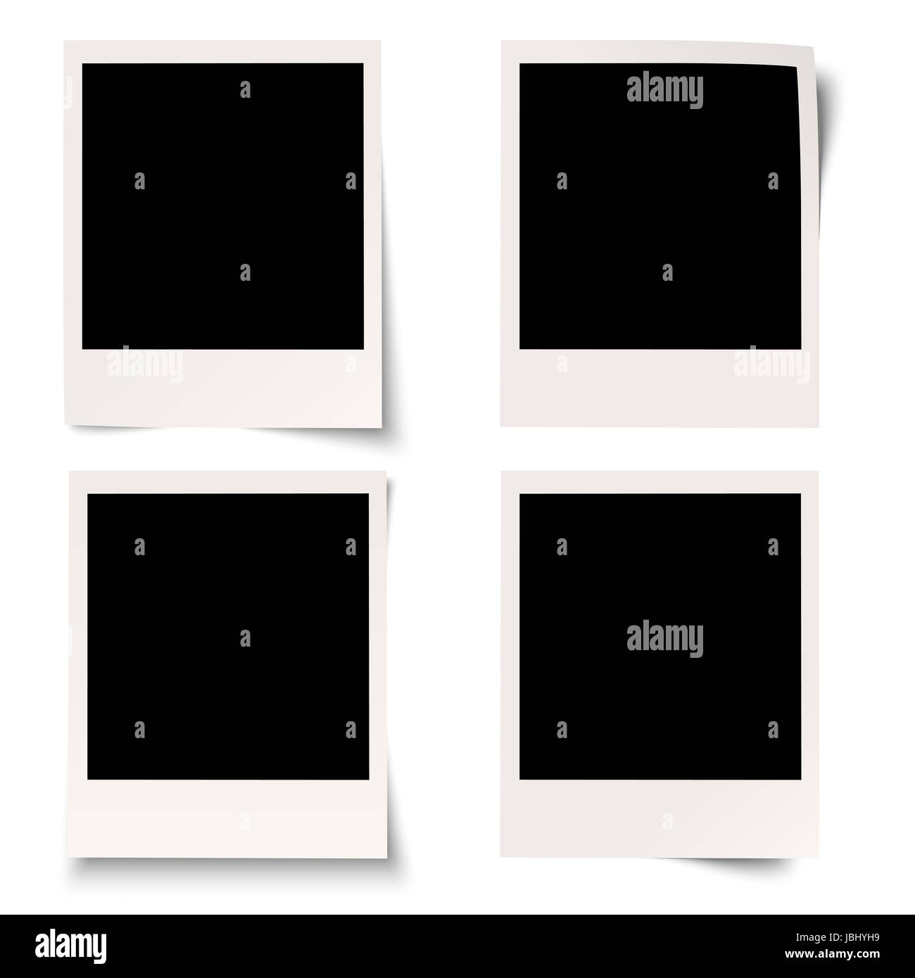 4 polaroids with shadow Stock Photo - Alamy