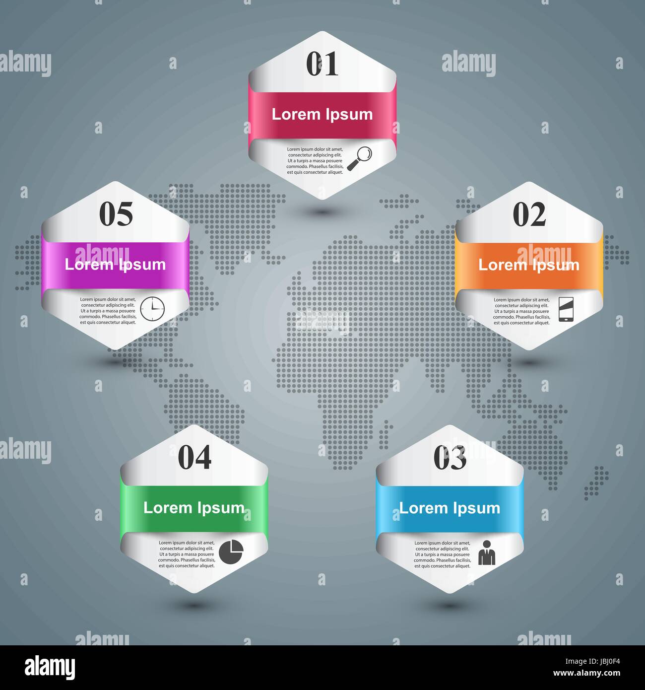 Business Infographics origami style Vector illustration. Map ico Stock ...