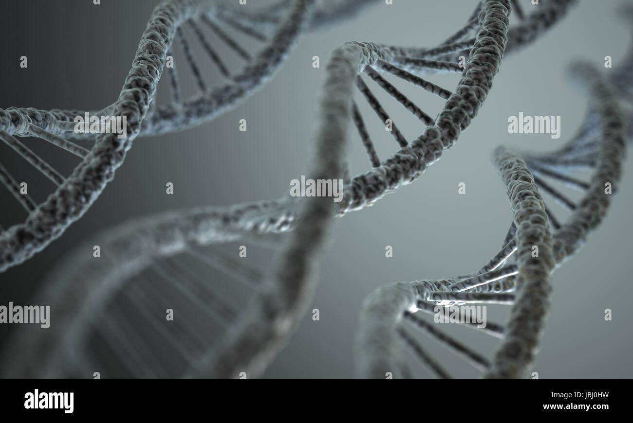 Long structure of the DNA double helix in depth of view Stock Photo - Alamy