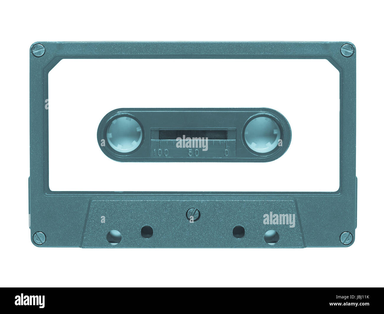 Magnetic tape cassette for audio music recording - isolated over white ...