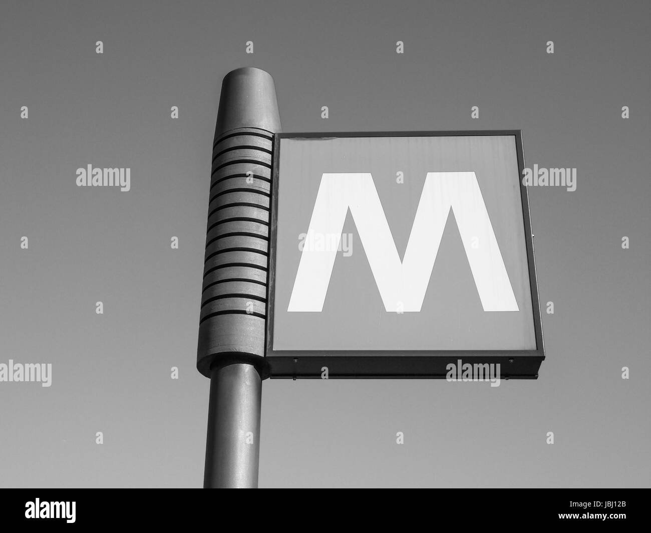 TURIN, ITALY - JANUARY 23, 2014: Sign of the new subway line station ...